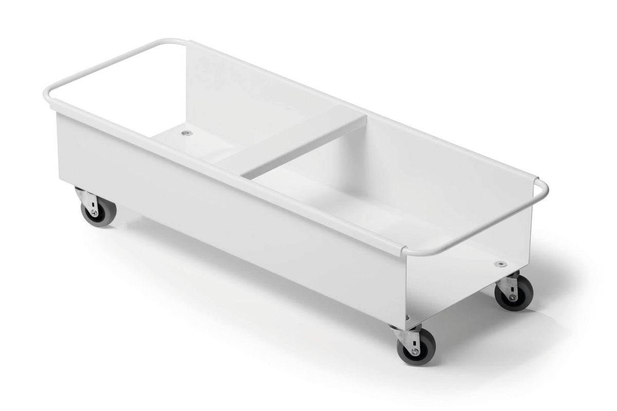 Durable DURABIN Square 2X 40L Robust Steel Wheel Bin Trolley | White ...