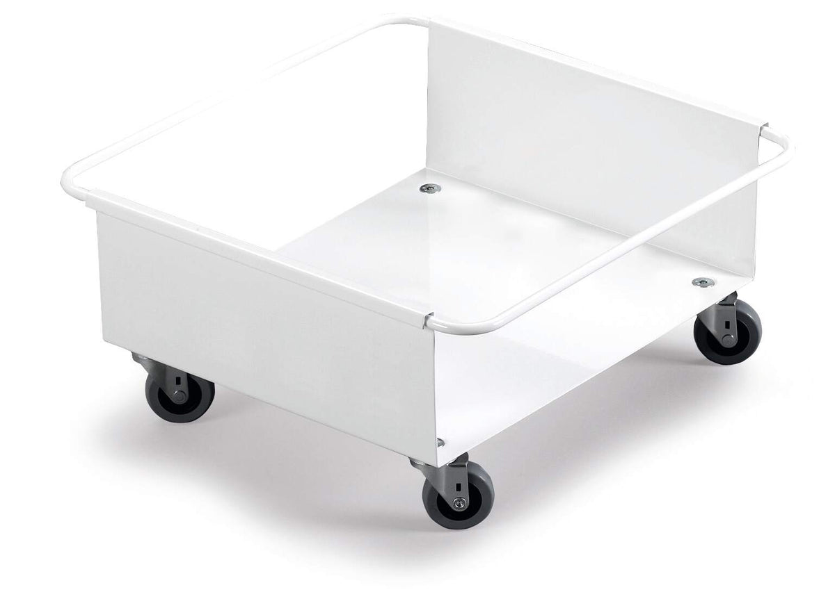 Durable DURABIN Square 90L Robust Steel Wheel Bin Trolley | White ...