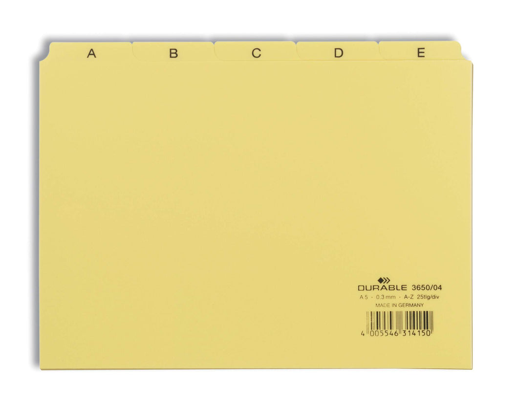 Durable 5 Part Alphabetical Reinforced Index Dividers | A5 Landscape ...