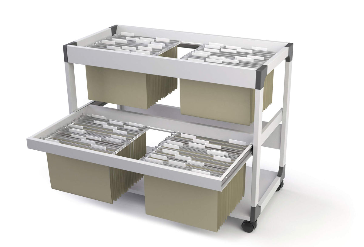 Durable 2 Level Suspension File Trolley | for 200 A4 Folders | Grey ...