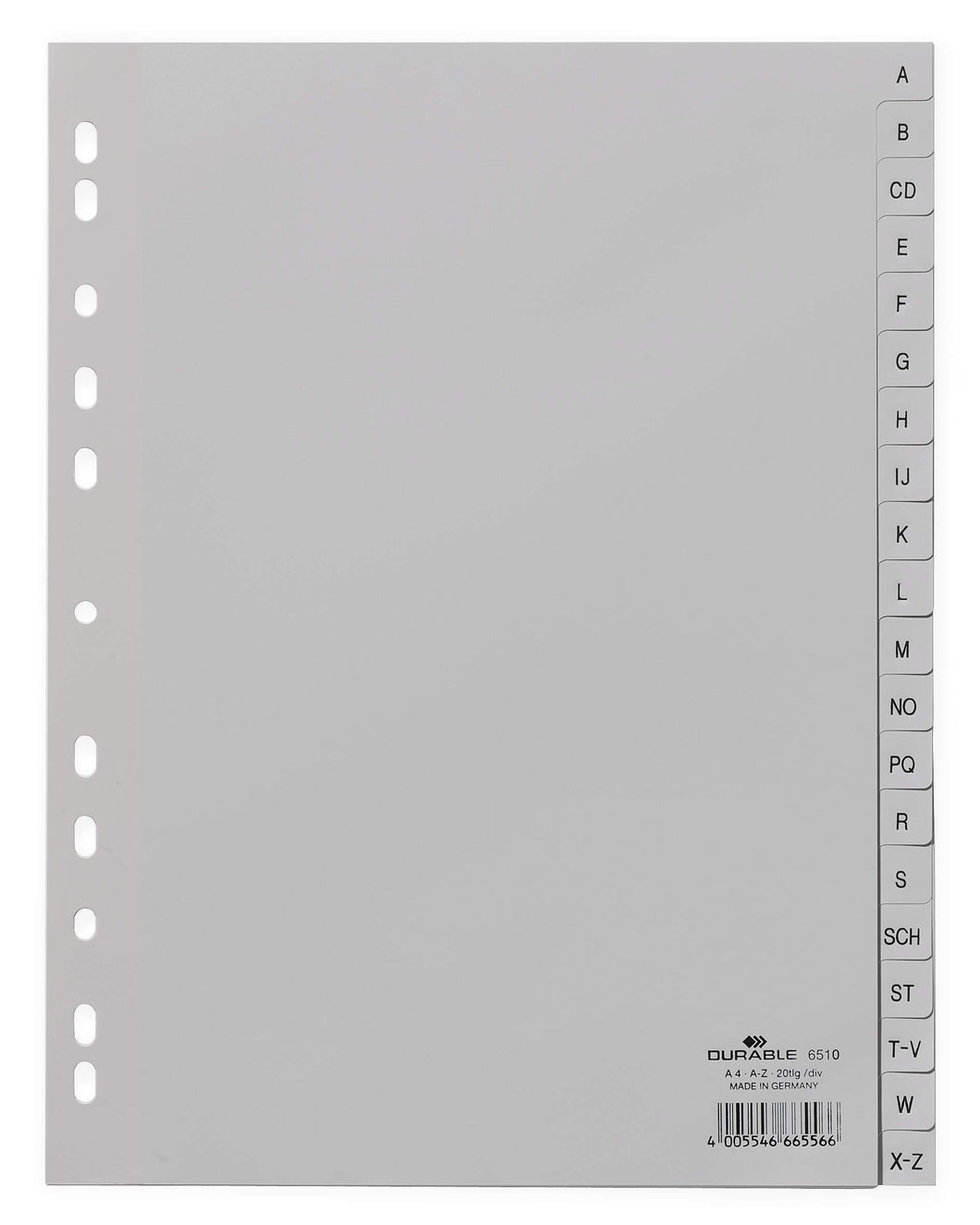 Durable 20 Part Alphabetical A-Z Reinforced Punched Index Divider | A4 ...