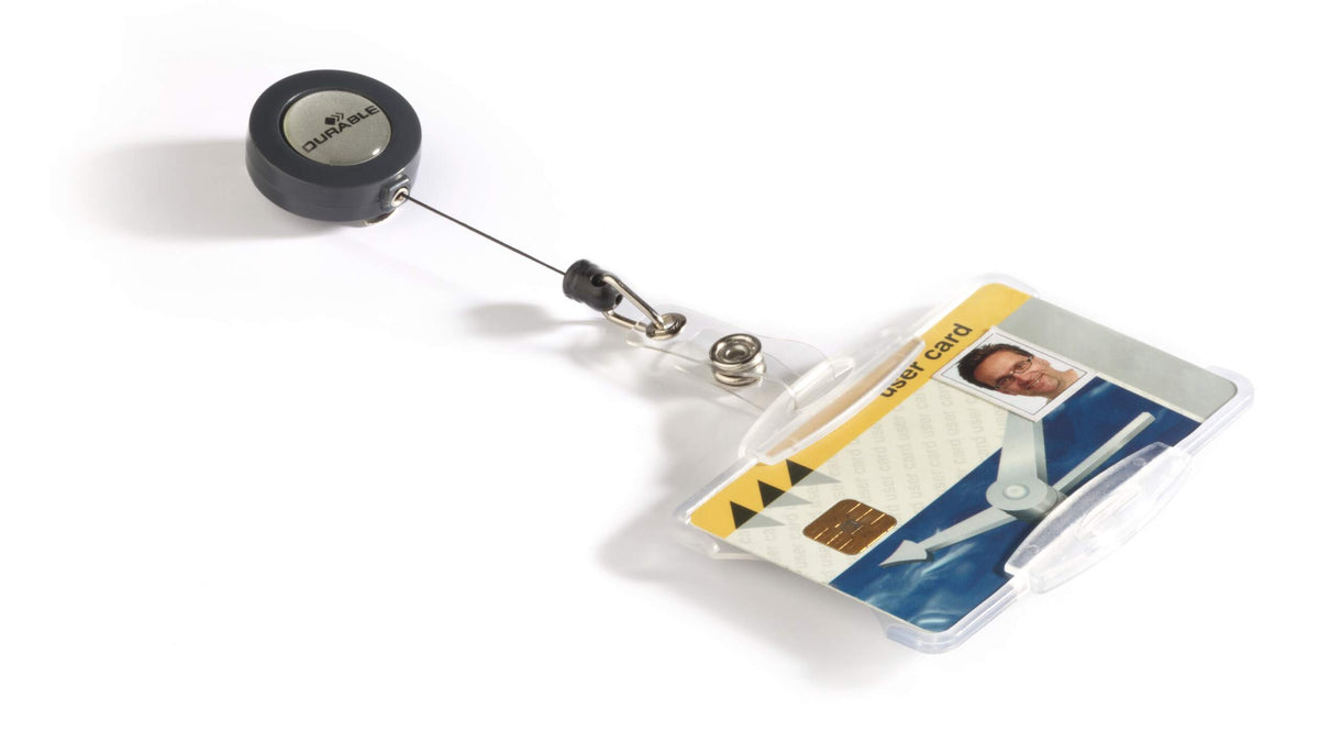 Durable Acrylic Security Pass ID Card Holders with Badge Reel | 10 Pac ...