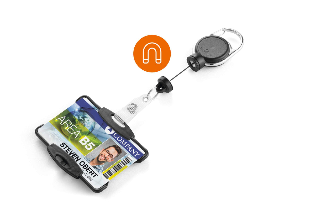 Durable EXTRA STRONG Magnetic Security Pass ID Card Holder Badge Reel ...