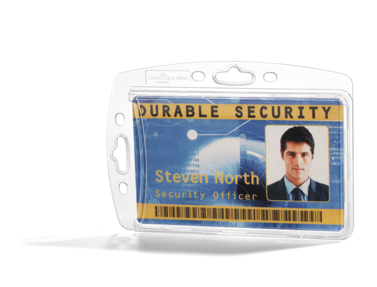 Durable Enclosed Security Pass ID Card Holder for Lanyards | 10 Pack ...