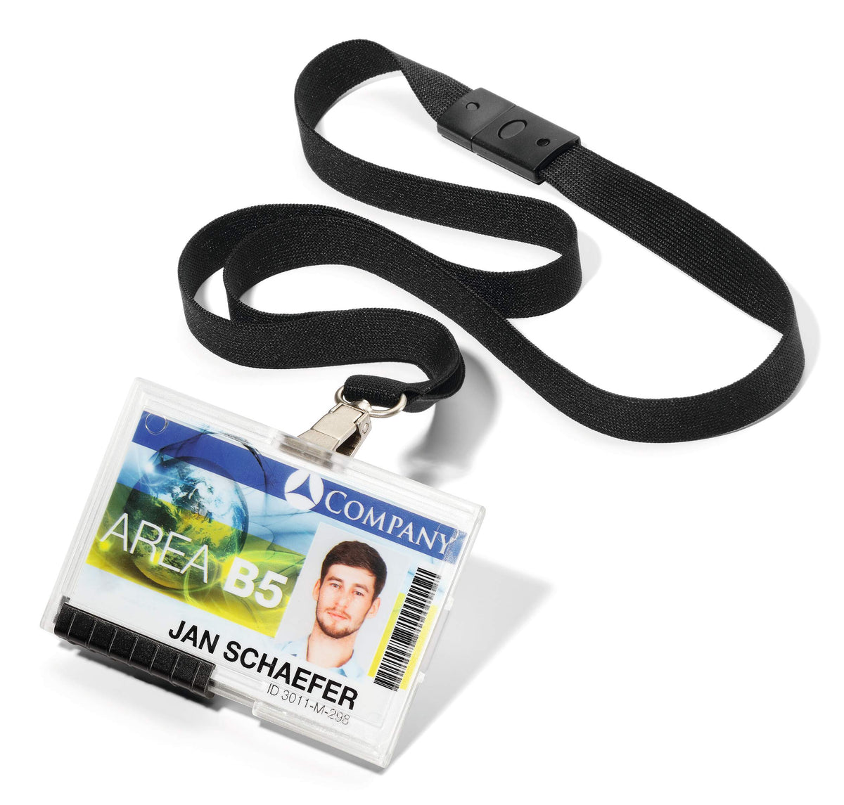 Durable PUSHBOX Security Pass ID Card Holders with Lanyards | 10 Pack ...