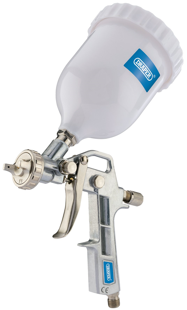 Draper GRAVITY AIR SPRAY GUN 500ML 92971 Gravity Feed Air Spray Gun, 5 ...