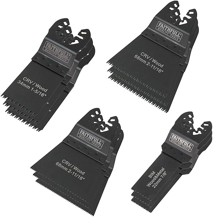 Faithfull FAIMFKIT12 Multi-Function Tool Blade Set, 12 Piece ...