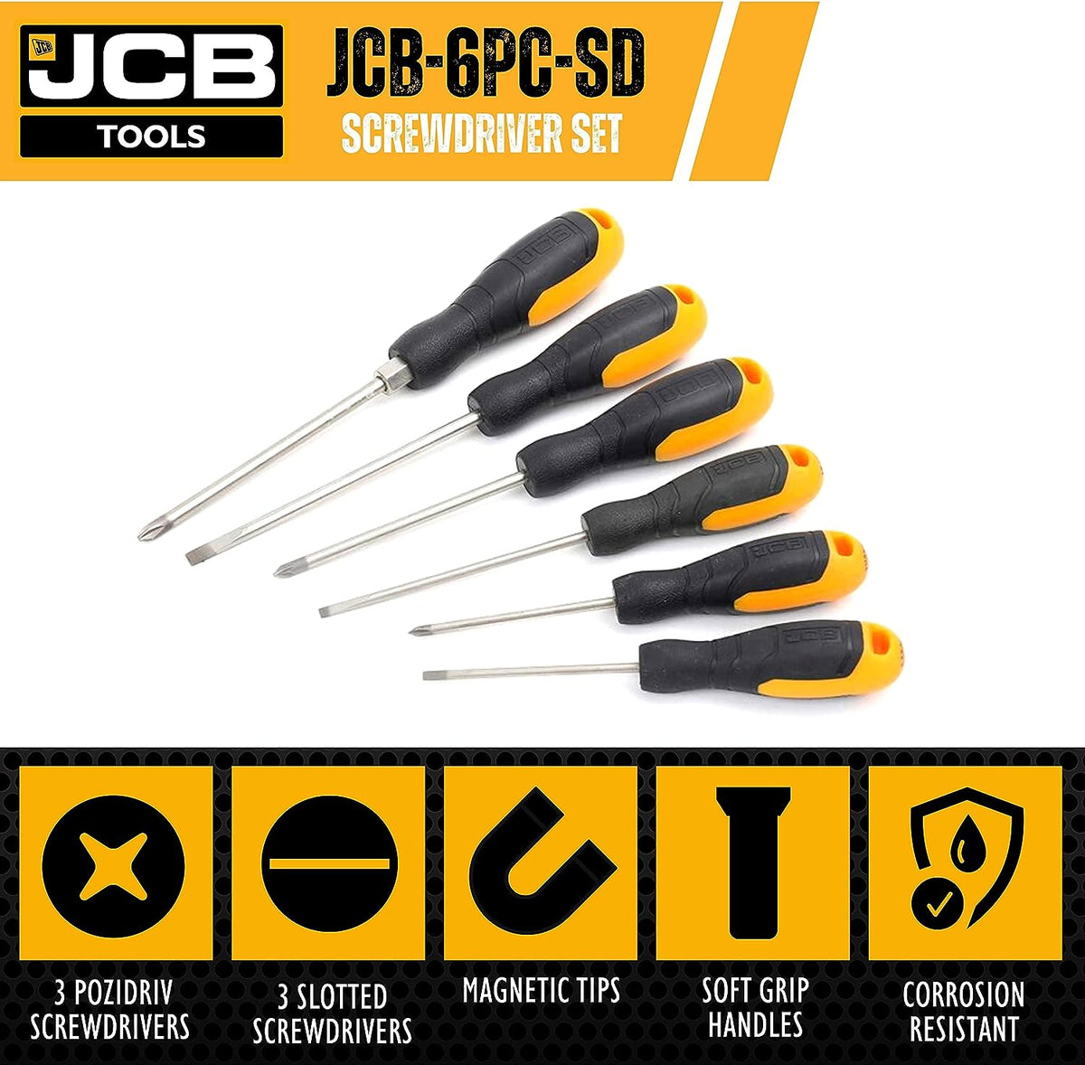 JCB 6 PIECE SCREWDRIVER SET-1 | JCB-6PC-SD – weedfabricdirect