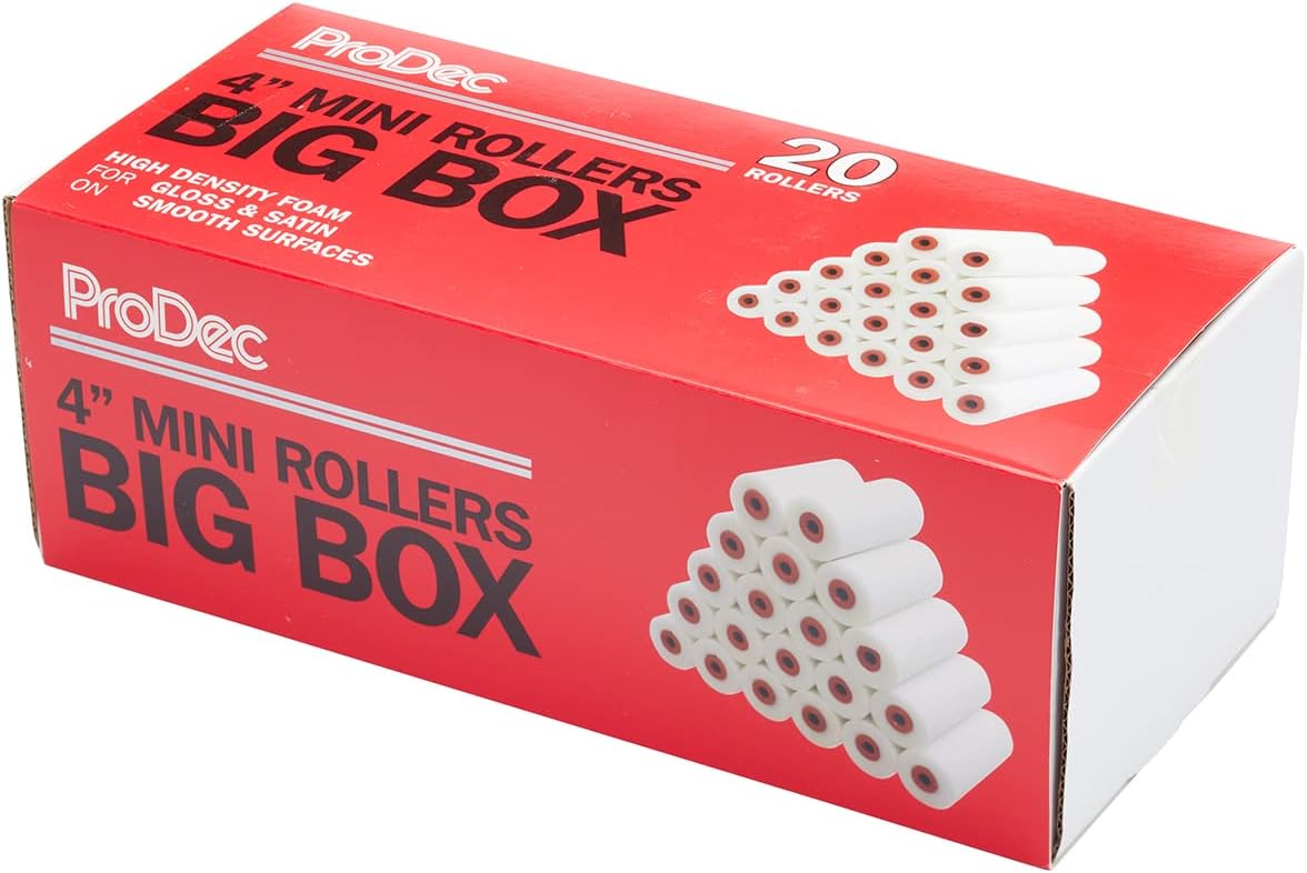 ProDec Big Box 20 pack 4 inch High Density Foam Mini Paint Rollers 4 ...