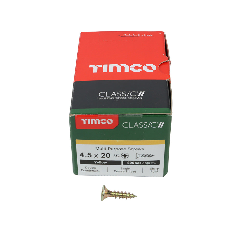 TIMCO Classic Multi-Purpose Countersunk Gold Woodscrews - 4.5 x 20 Box ...