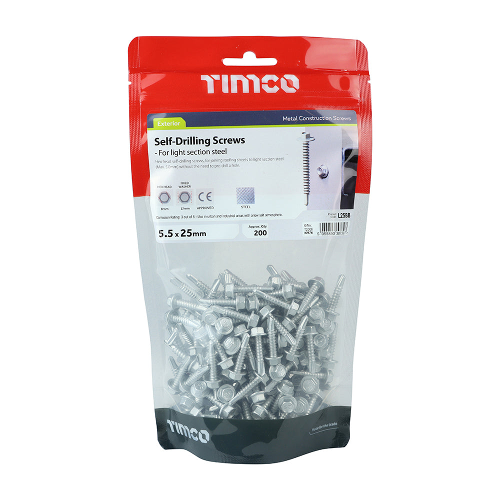 TIMCO Self-Drilling Light Section Screws Exterior Silver - All Sizes ...