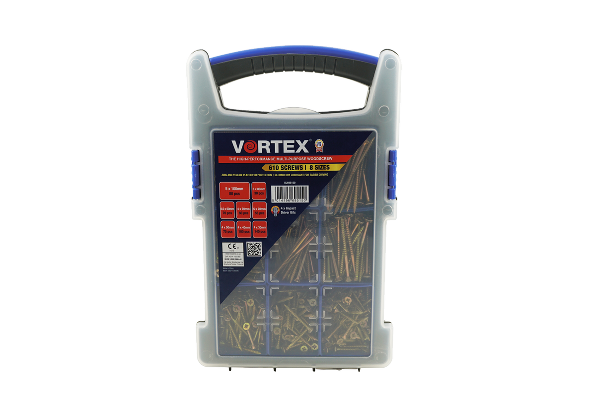 Vortex High Performance Multi Purpose Woodscrews Case 610pcs ASSORTED ...